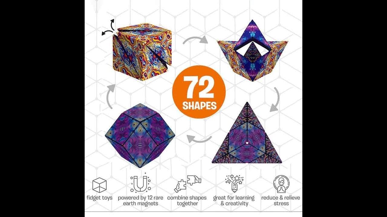 Crunchy magnets. Satisfying clicky noises. 70 shapes in 1 cube ...