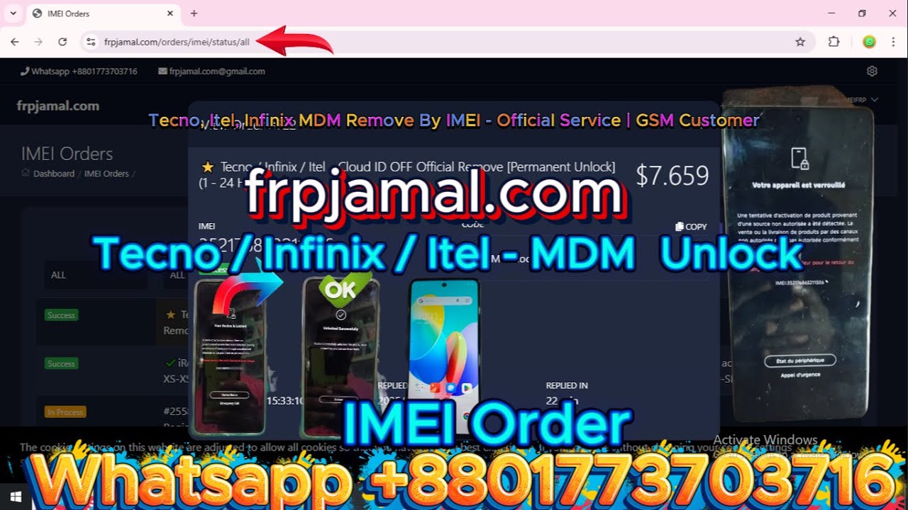 TECNO/INFINIX/ITEL MDM LOCK PERMANENT UNLOCK BY IMEI ALL MODEL ...