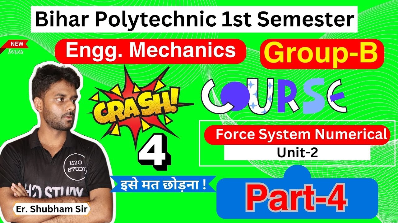 Crash Course Day-4 Bihar Polytechnic 1st Semester Engineering Mechanics ...