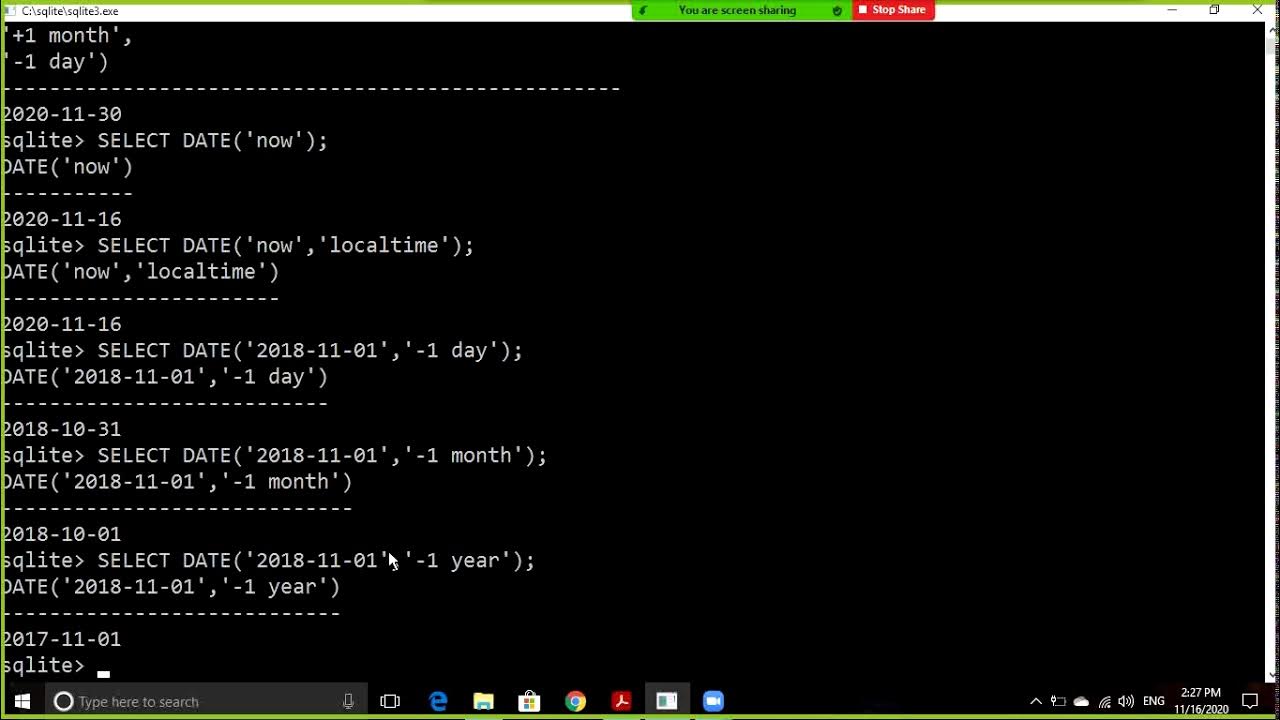Built-in functions in Sqlite (Date and string functions) - YouTube