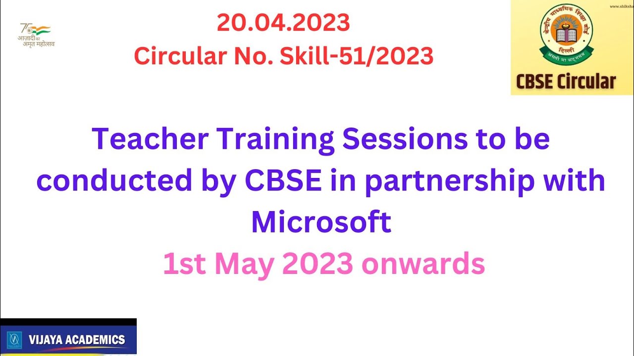 #circular #cbselatestnews / Circular No 51/CBSE /Teacher Training ...
