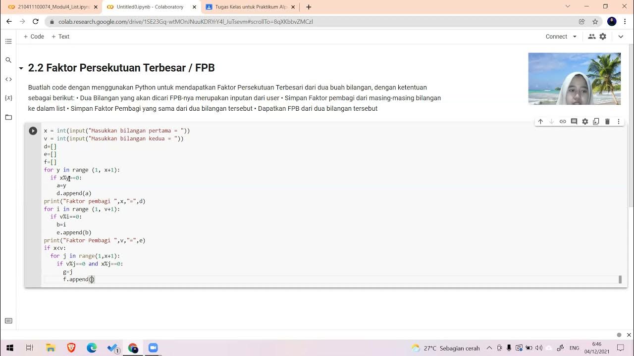 Mencari FPB dari dua bilangan menggunakan Python - YouTube