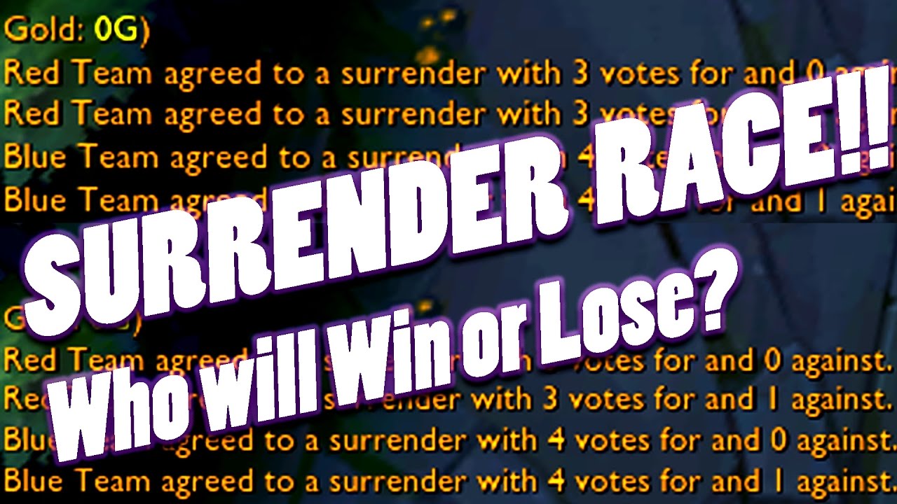 Surrender Race, Who can surrender first? League Of Legends - YouTube