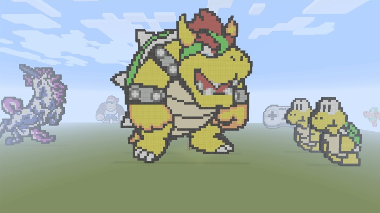 Minecraft Bowser Pixel Art Tutorial - YouTube