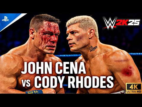 John Cena vs Cody Rhodes Full Match WWE2K25 April 08, 2025