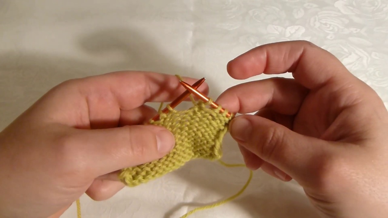 Hvordan felle ved å strikke 2 masker sammen, rett og vrang - YouTube