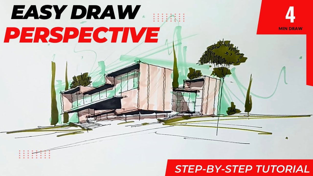 How to Draw Architecture in Perspective | Marker & Pen Sketch Tutorial ...
