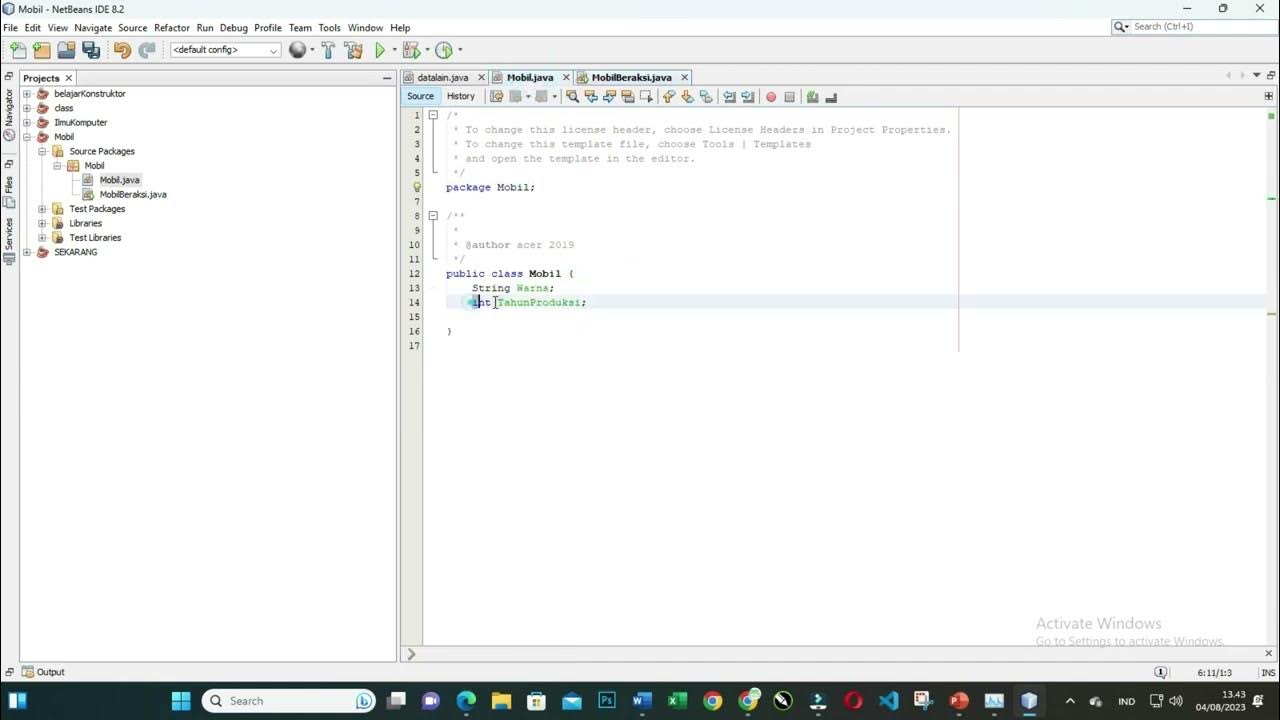 Belajar Java Netbeans Class Obyek Atribut And Method Youtube
