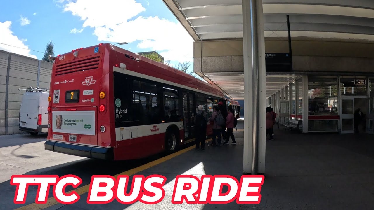 TTC 7 Bus Ride from Bathurst Station to Eglinton - YouTube