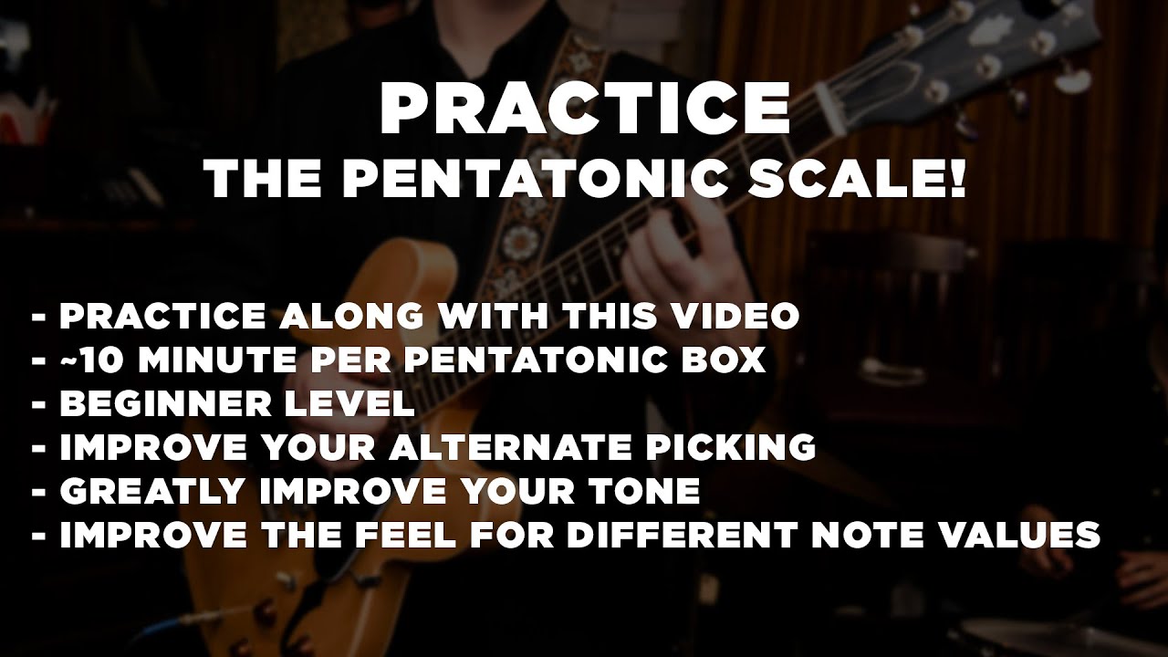 Guitar Practice Play-Along with drumbeat - Pentatonic Scale Box 1 - YouTube