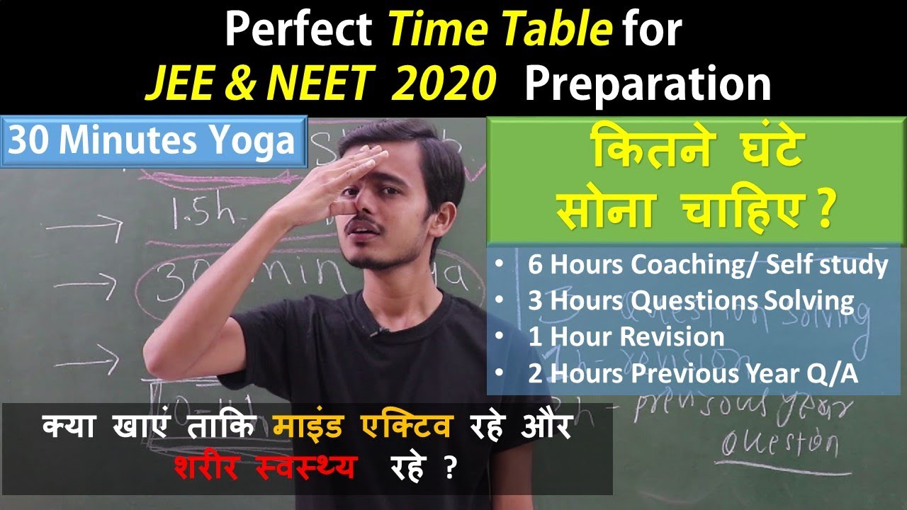 Perfect Time table for preparation any Competitive Exams like JEE Main ...