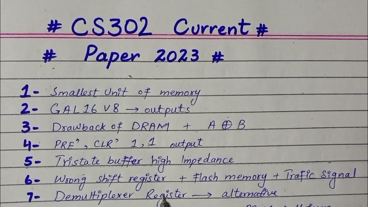 CS302 current paper 2023 || final term preparation || - YouTube