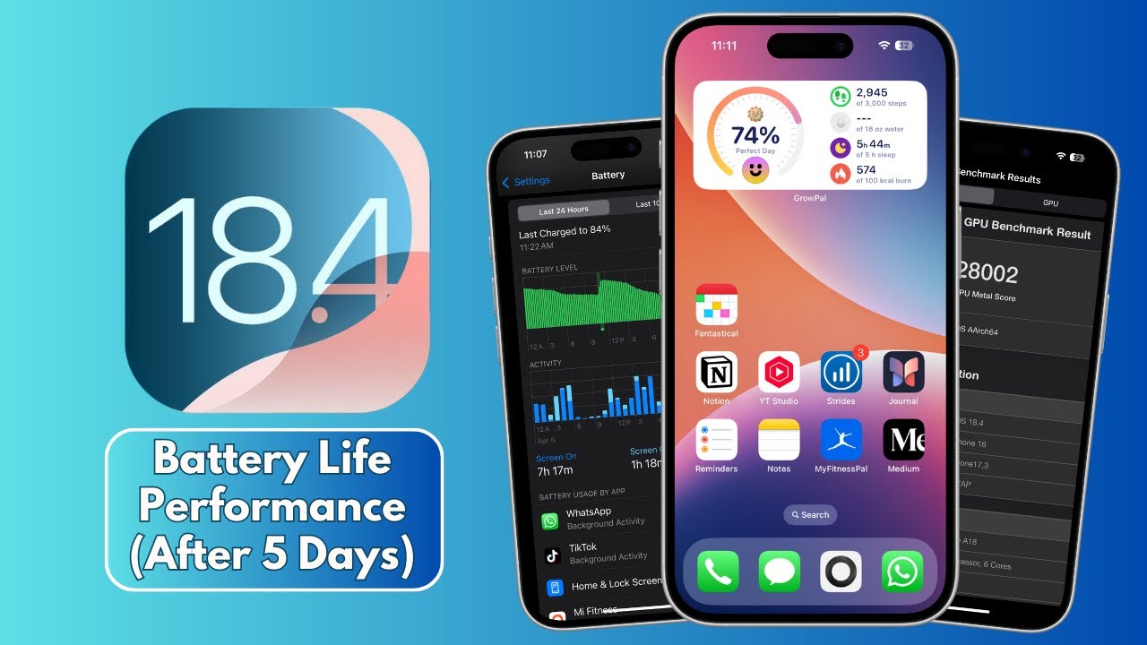 iOS 18.4 Battery Life, Performance (After 5 Days) - YouTube