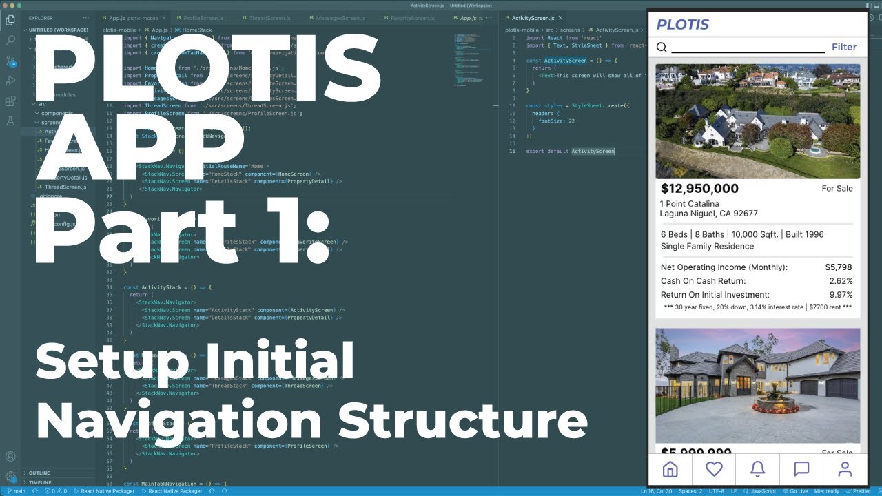 Plotis App Part 1 | Initial Navigation Structure Setup - YouTube