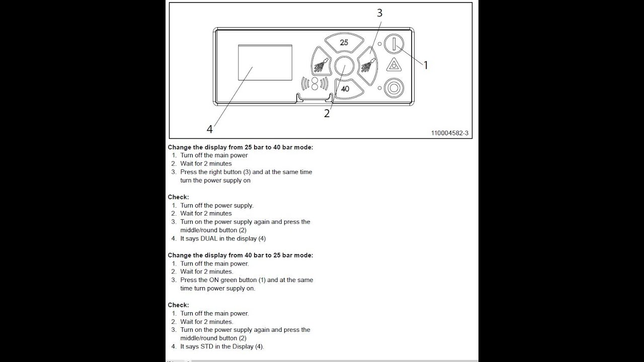 How to change from from 25 bar to 40 bar mode - YouTube