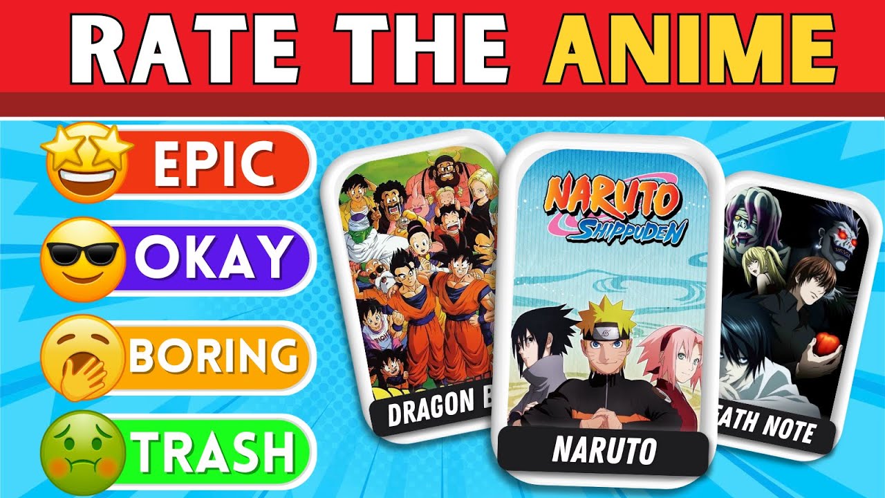ANIME QUIZ: RATE THE ANIME | RANK THESE POPULAR ANIMES ⭐ - YouTube