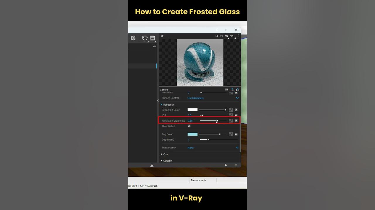 How to Create Frosted Glass in Vray #shorts - YouTube