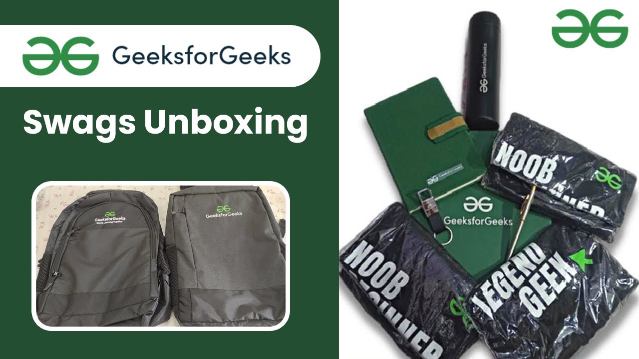 🔥GFG All Swags Unboxing || GFG Bag || GFG T-shirt || GFG Goodies || GFG ...