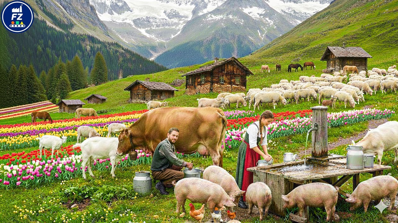 Beautiful Countryside Farm: Caring for Livestock and Daily Farm Work ...