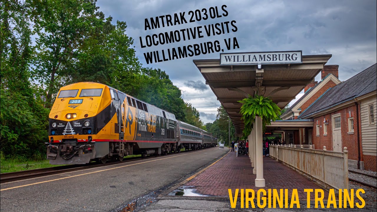 Virginia Trains - Amtrak 203 OLS locomotive visits Williamsburg, VA ...