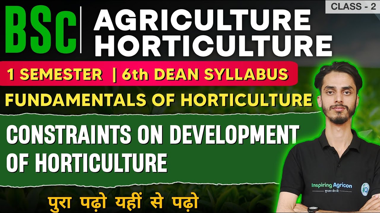 Fundamentals of Horticulture / Constraints on development of ...