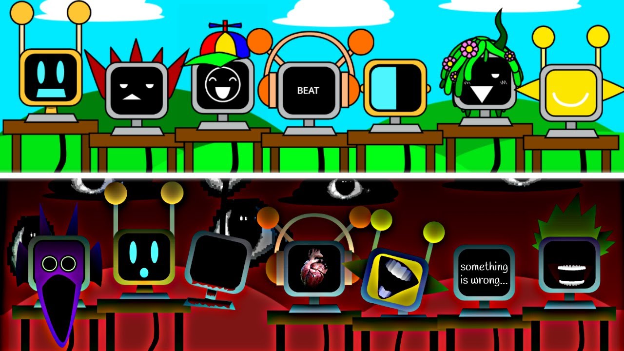 INCREDIBOX SPRUNKI Mr Fun Computers Normal Versions Vs Horror Versions ...