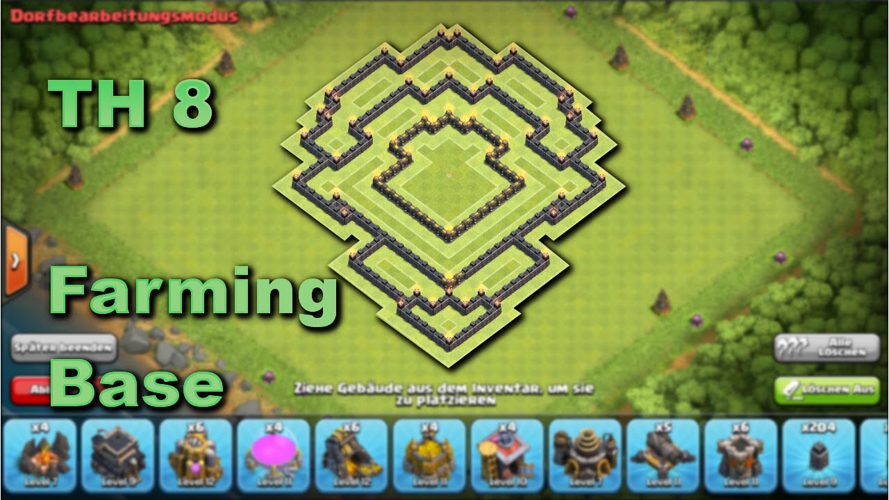 Clash of Clans - TH 8 Farming Base [Speedbuild] - YouTube