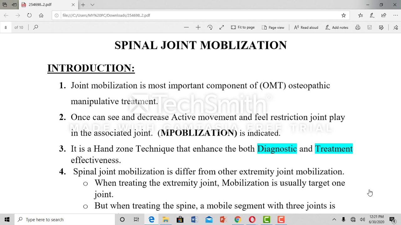 THE SPINAL JOINT MOBILIZATION ( a brief introduction, goals, grades, of ...