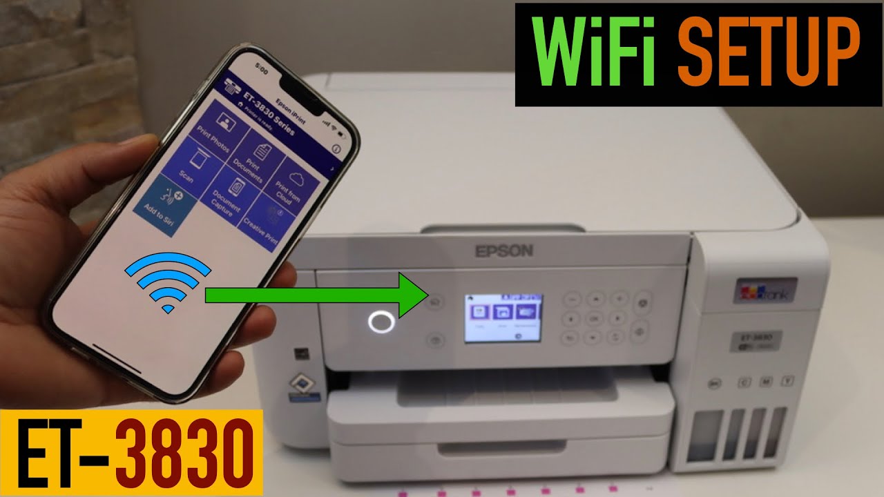 Epson EcoTank ET-3830 WiFi Setup, Connect To Wireless Router, Printing ...