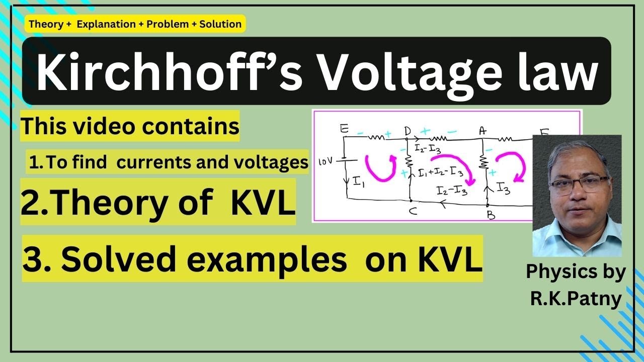 Kirchhoff’s Voltage Law |KVL | Solved example - Kirchhoff’s voltage law/ current electricity ...