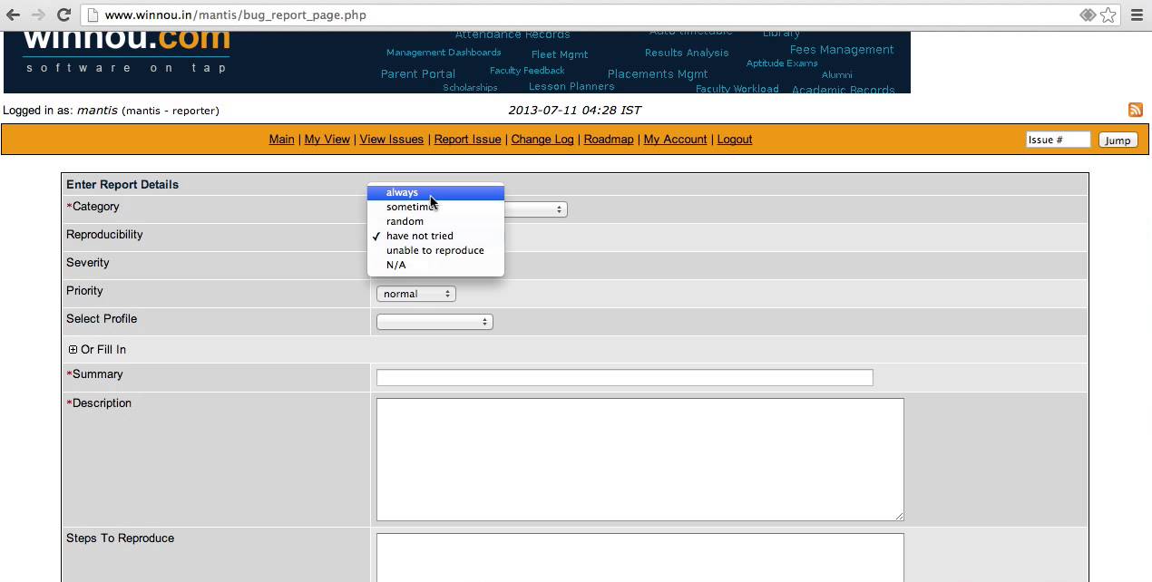 How to log a support request for onEdu at winnou.com - YouTube