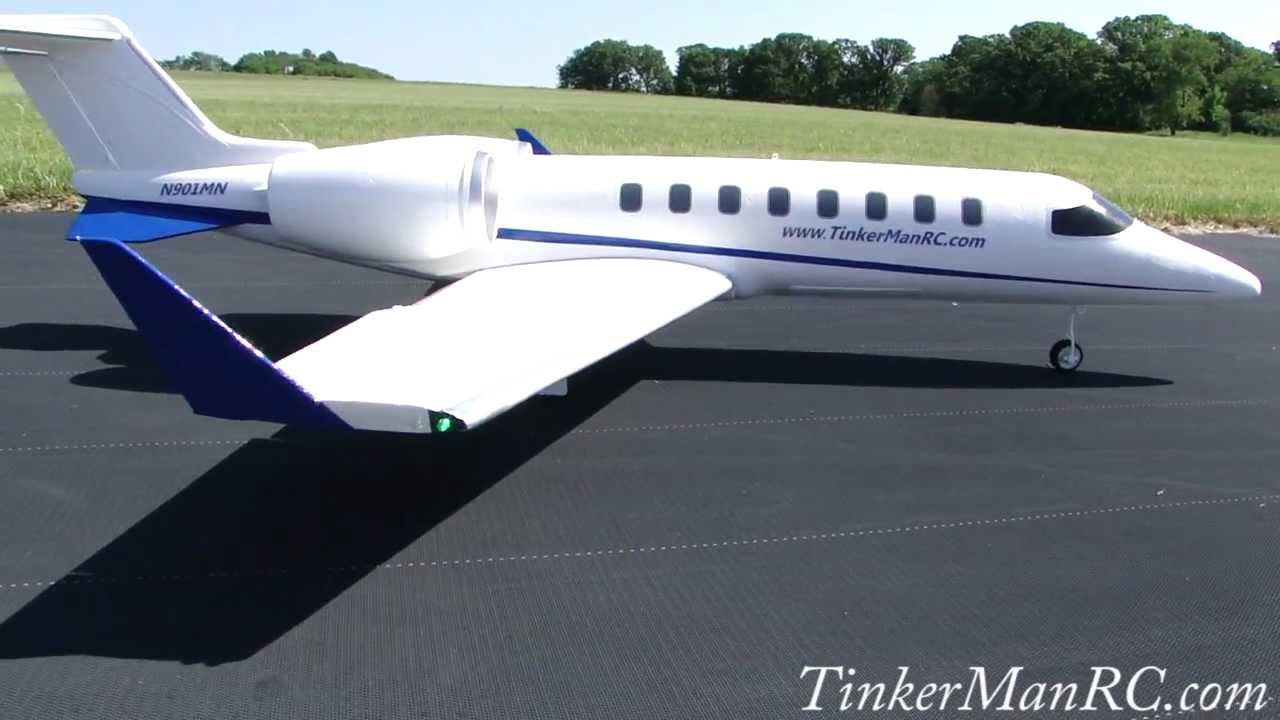 Lear Jet Twin 70MM EDF Maiden Flight - YouTube