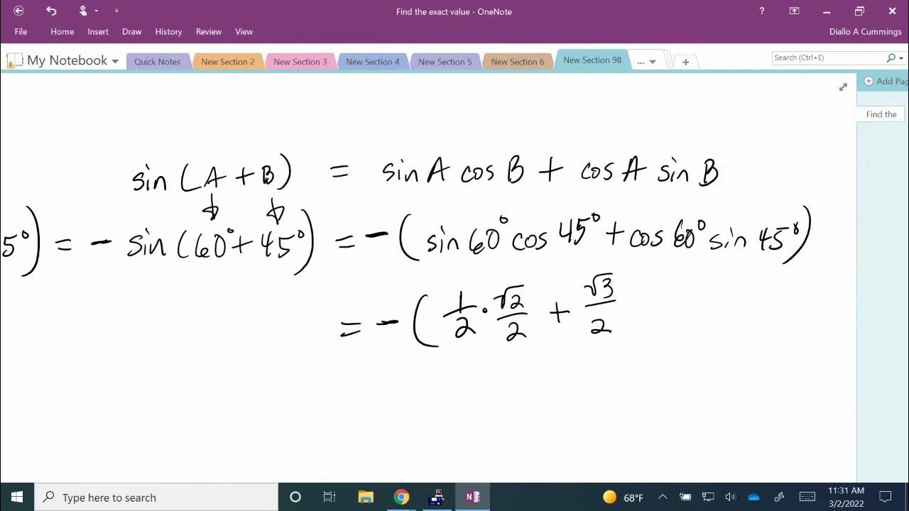 Sum and Difference Identities & Formulas - Sine, Cosine, Tangent ...