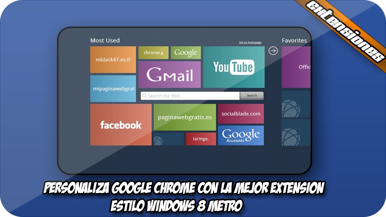 Como Personalizar Google Chrome Estilo Metro Windows 8 - YouTube
