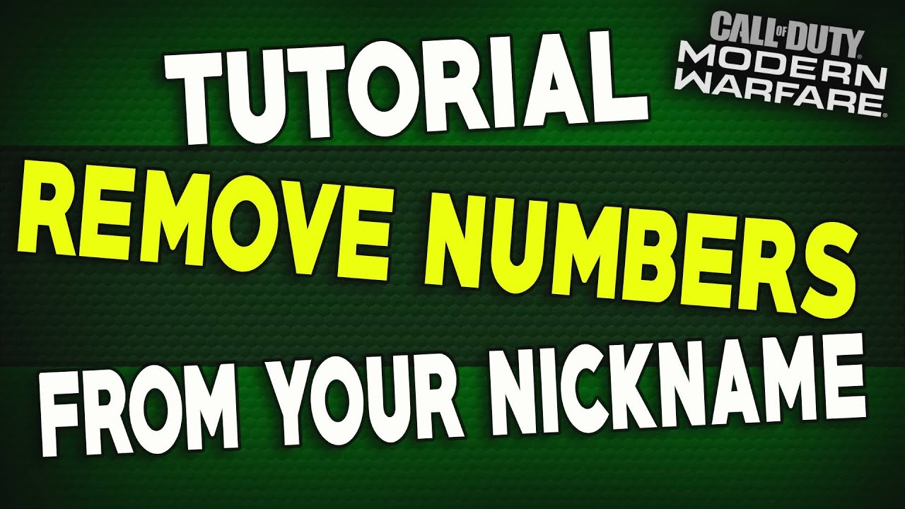 Call of Duty Modern Warfare: Tutorial | How to remove numbers after ...