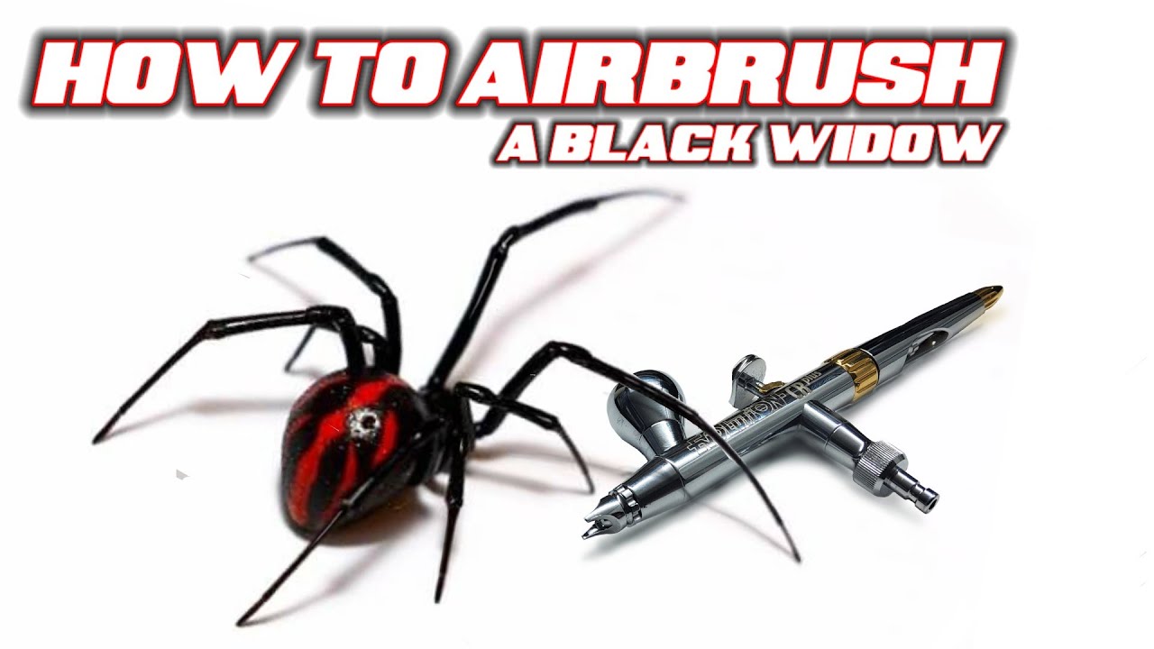 Airbrushing a black Widow Spider and evolution 2024 - YouTube