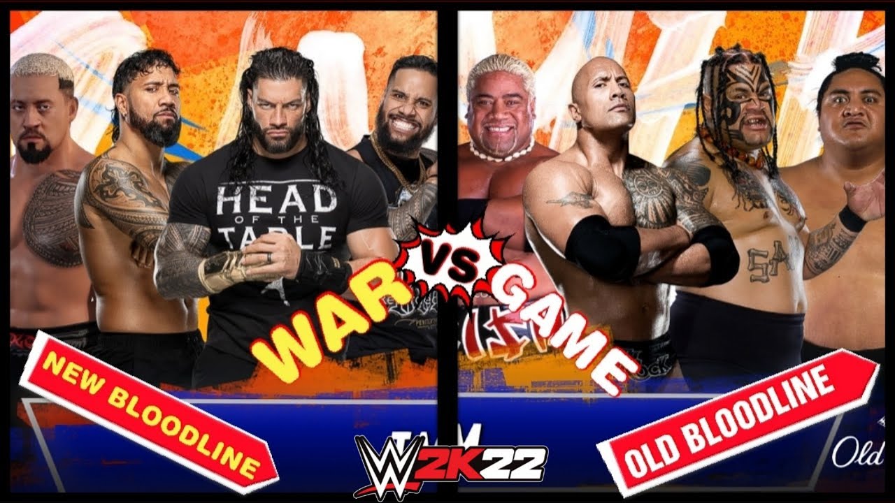 WWE 2K22 NEW BLOODLINE(ROMAN REIGNS&JEY&JIMMY&SOLO) VS OLD BLOODLINE ...