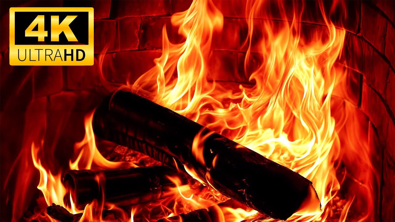 🔥 Feel the Warmth of a Virtual Fireplace 4K UHD | Realistic Fire Sounds ...