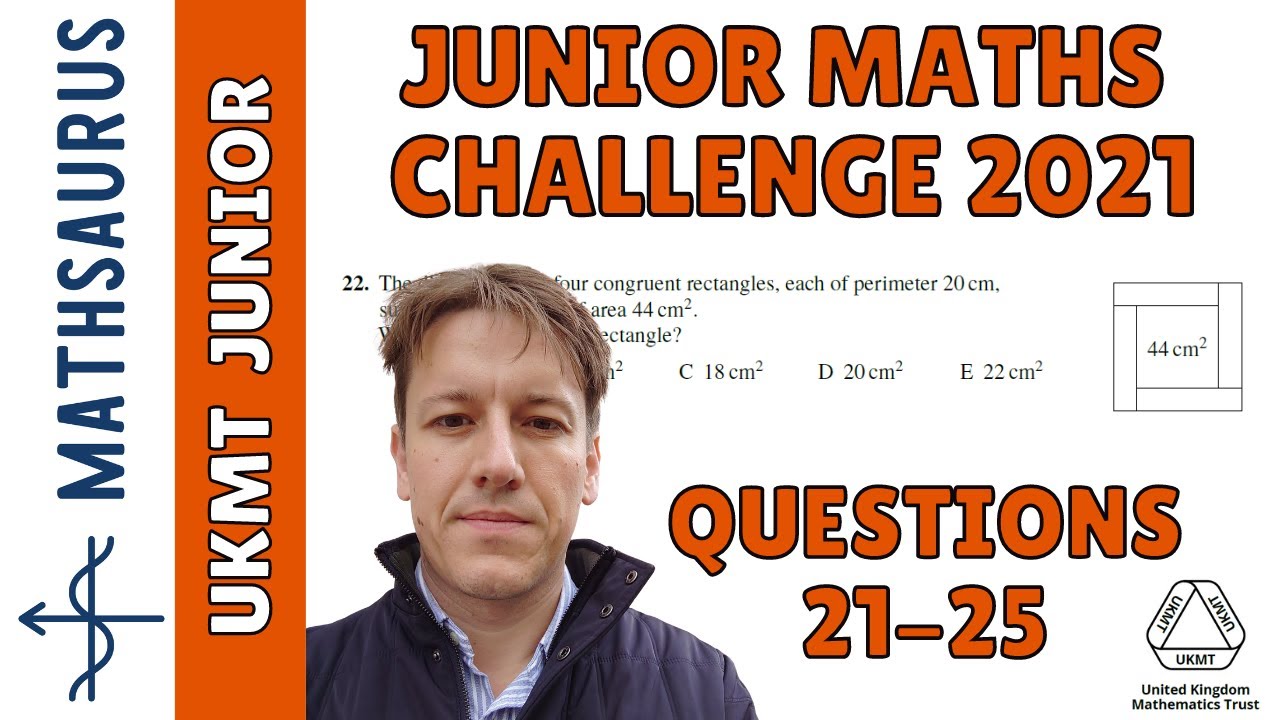 Junior Maths Challenge 2021 Questions 21,22,23,24 and 25 - YouTube