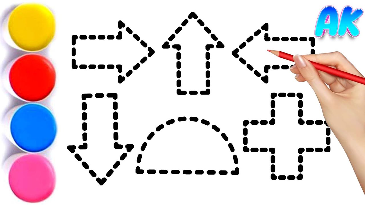 Learn colors, learn to draw 2d shapes for kids and toddlers | 1234 ...