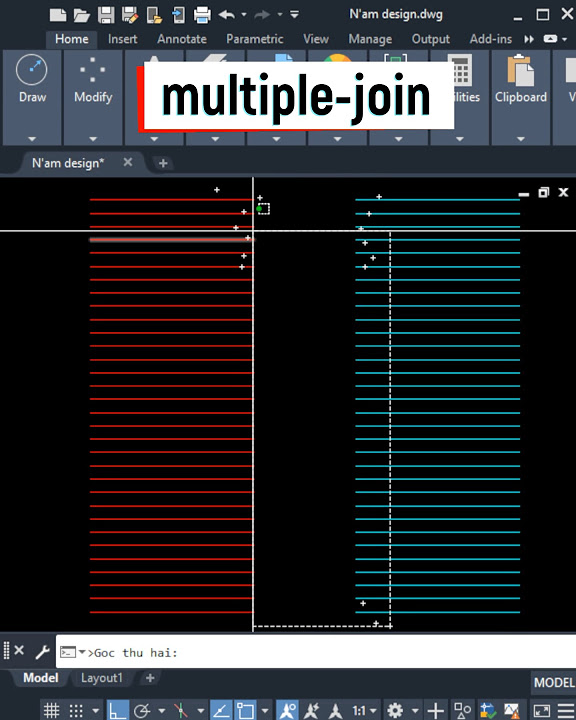 Multiple join lispcad - YouTube