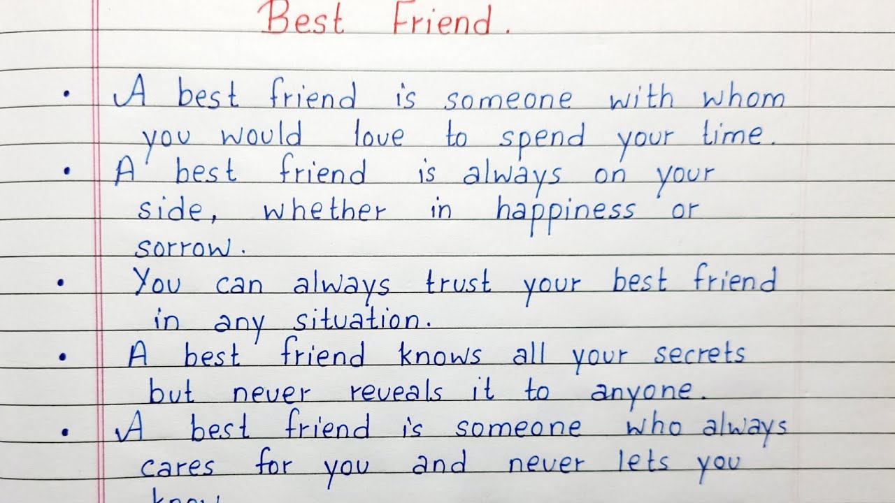 Write a short essay on Best Friend | 10 lines on Best Friend | Essay ...