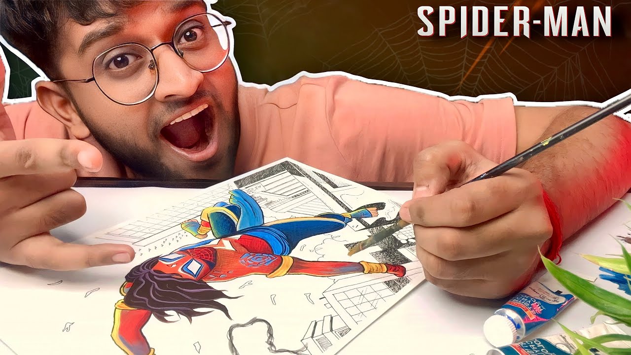 Spider-Man Drawing, pavitr Prabhakar drawing - YouTube