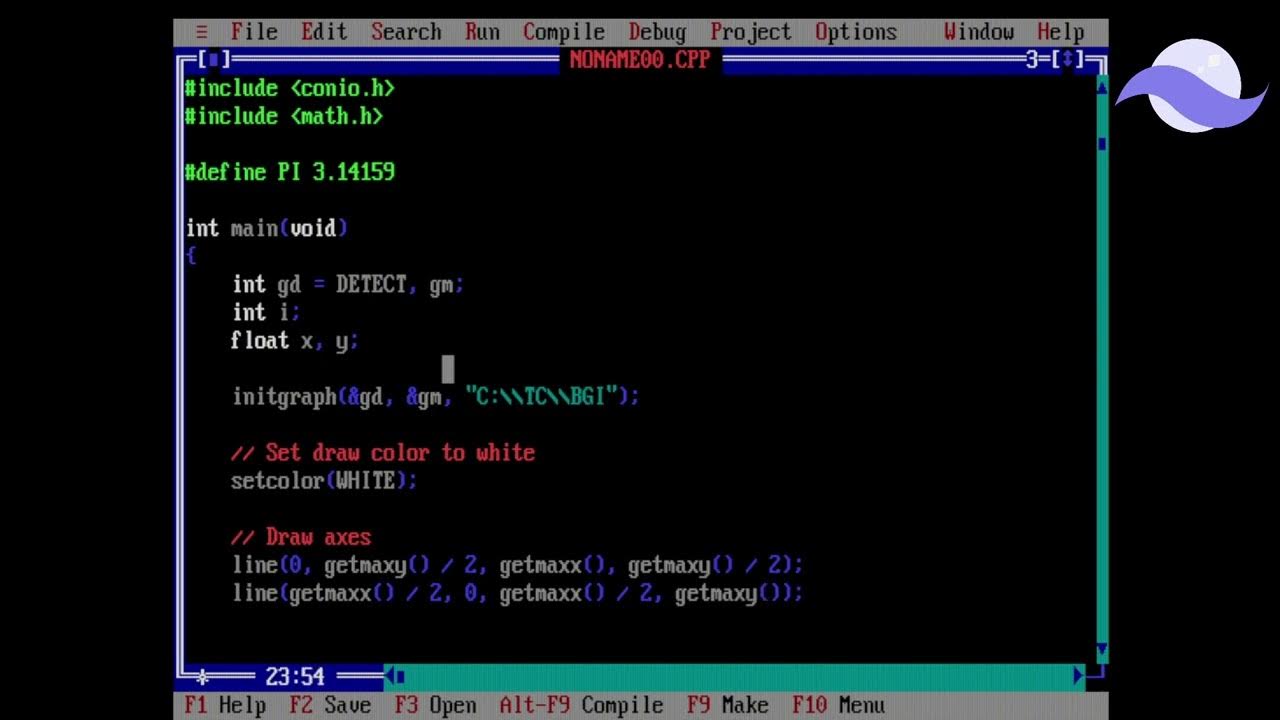 Dos Programming Plotting A Sine Wave In C Youtube 5740