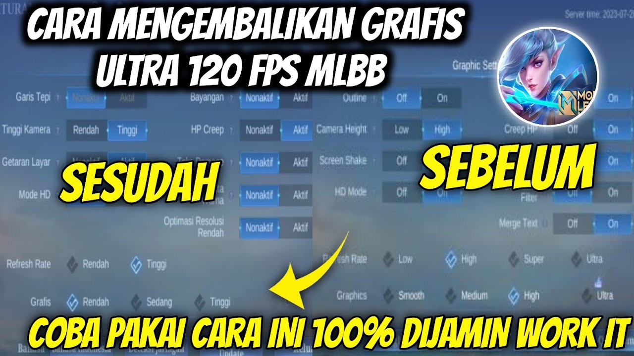 CARA MENGEMBALIKAN GRAFIK ULTRA 120 FPS ML TANPA APLIKASI TAMBAHAN ...