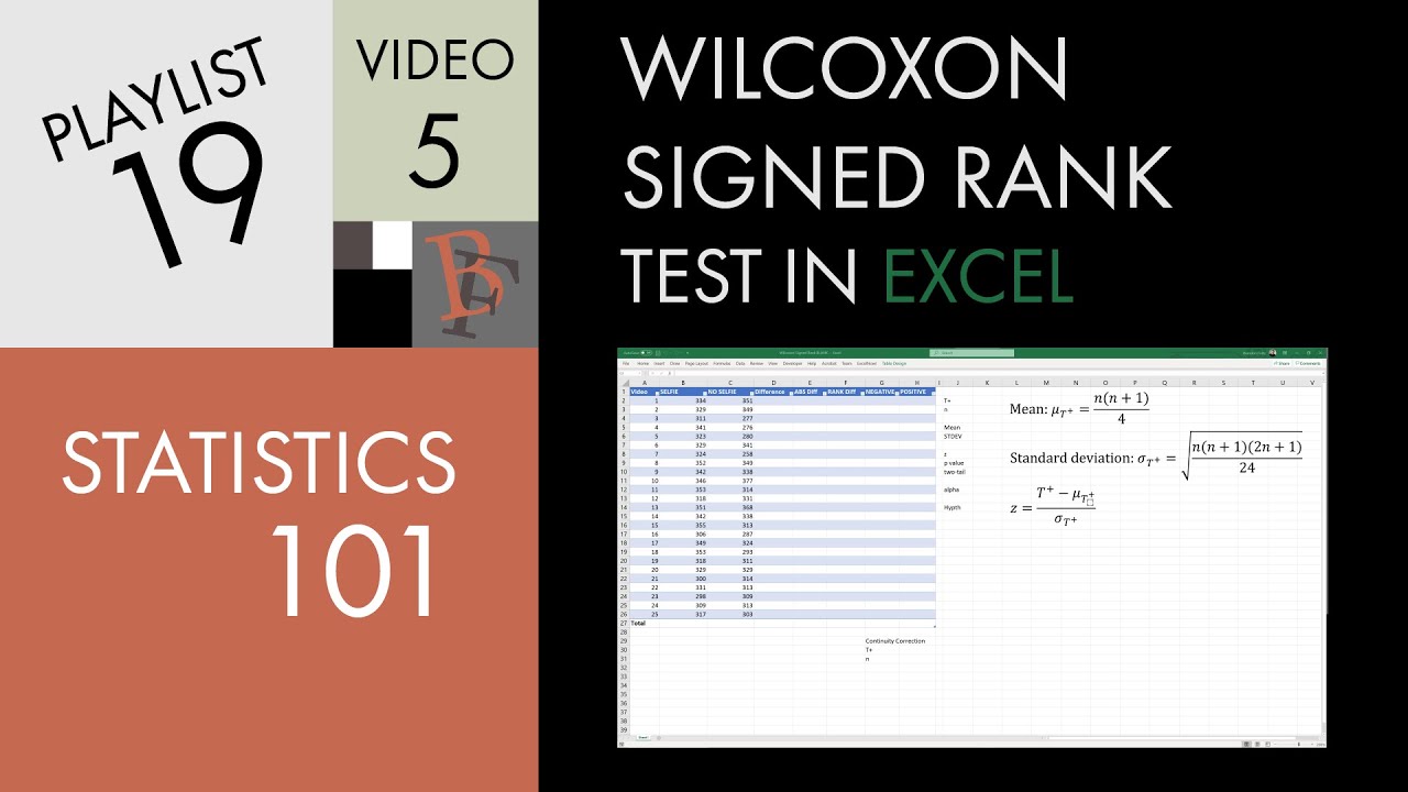 Statistics 101 Nonparametric Methods Wilcoxon Signed Rank Test In Statistics 101 Nonparametric Methods Wilcoxon Signed Rank Test In
