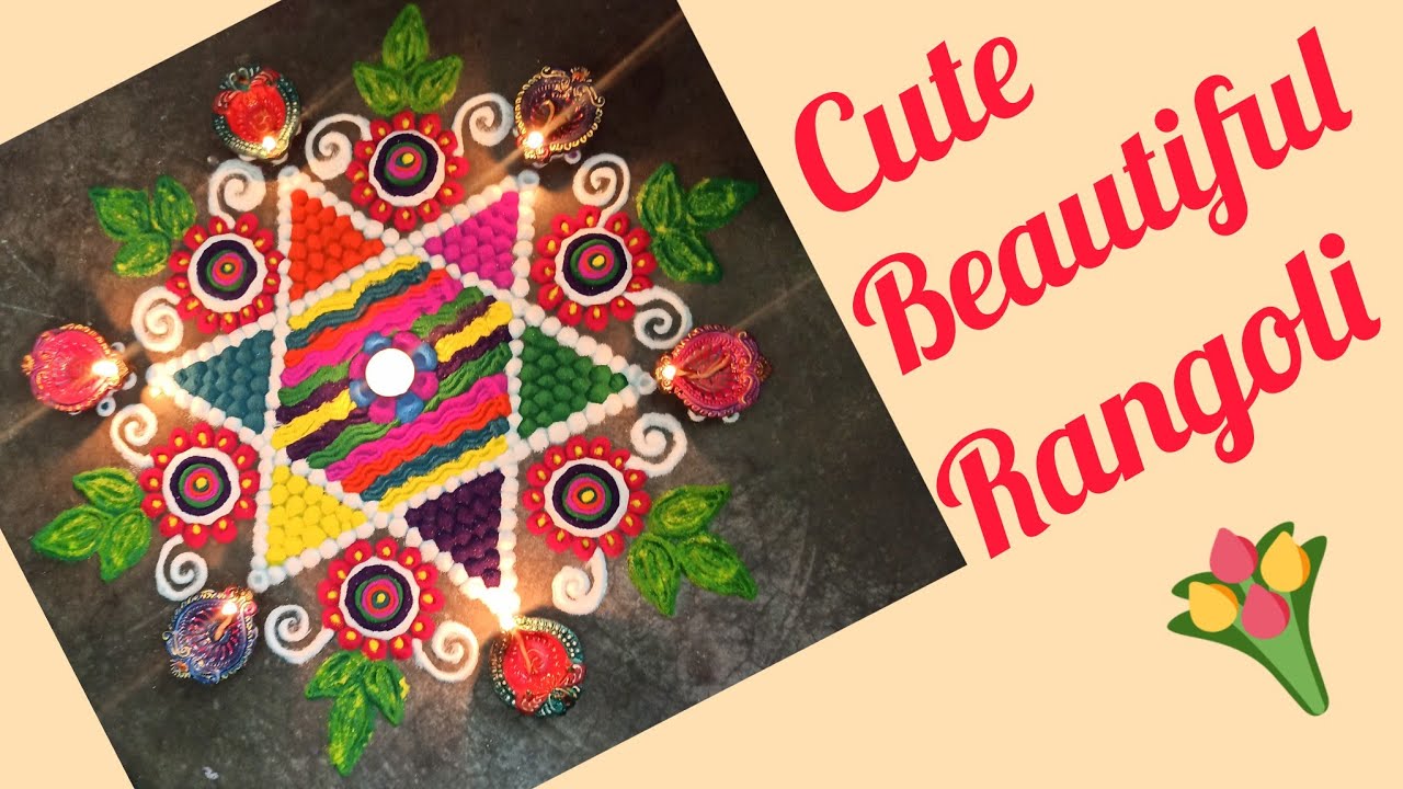 #63-Latest Beautiful rangoli🌹Easy unique rangoli🌹satisfying rangoli ...