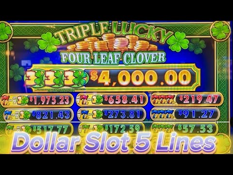 Triple Lucky Four Leaf Clover 3 Reel Slot plus Two Bonus Jackpot ...