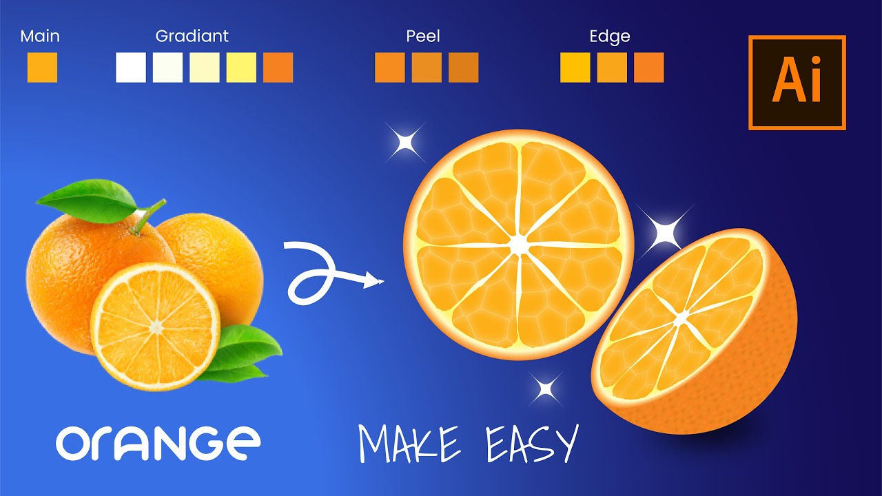 How to Make a Realistic Orange Perfectly in Adobe Illustrator - YouTube