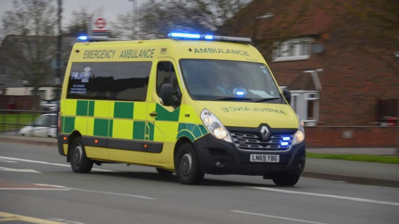 Polaris Medical Double Crewed Ambulance Responding on Blue Lights ...